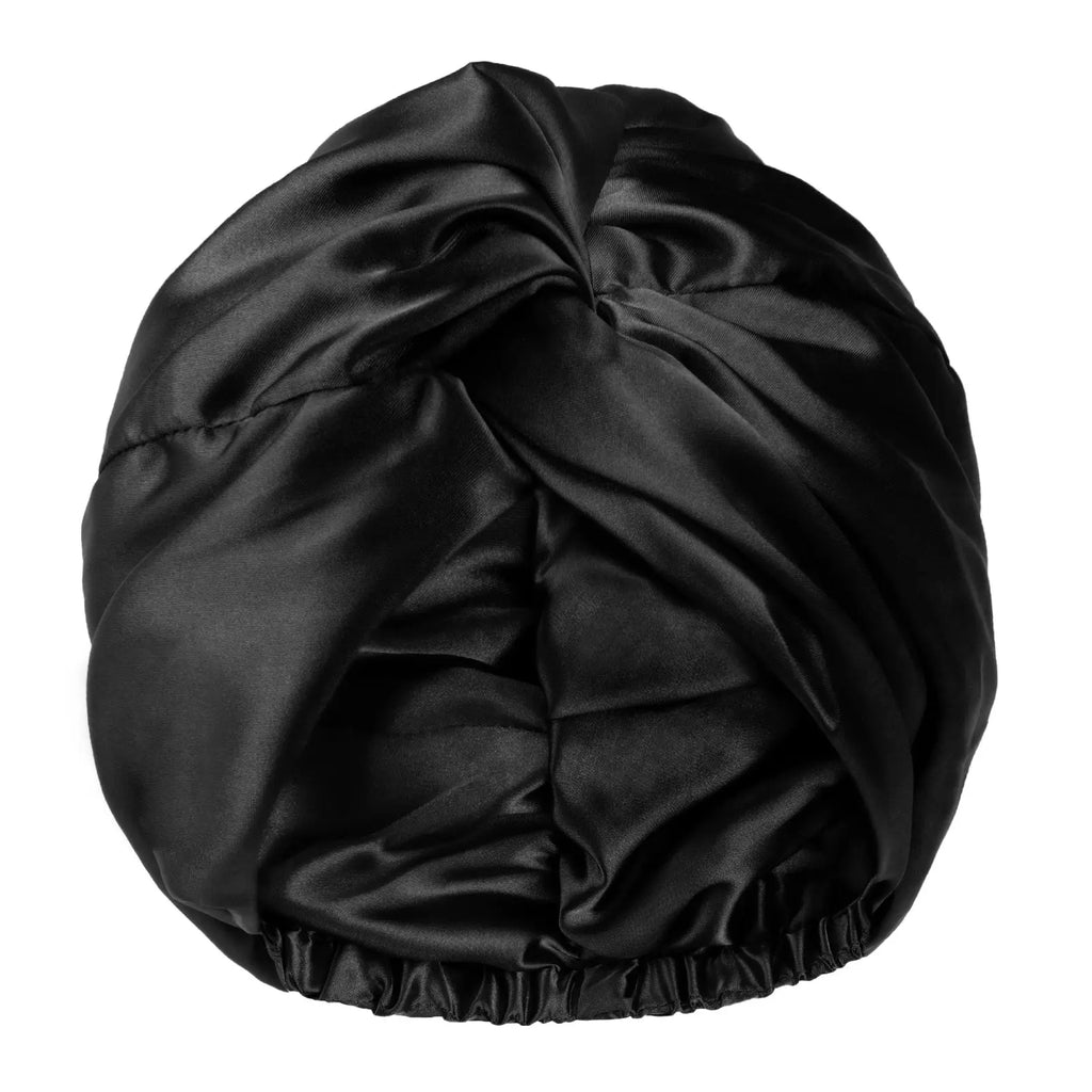 Yanibest Satin Knotted Turban Black – YANIBEST